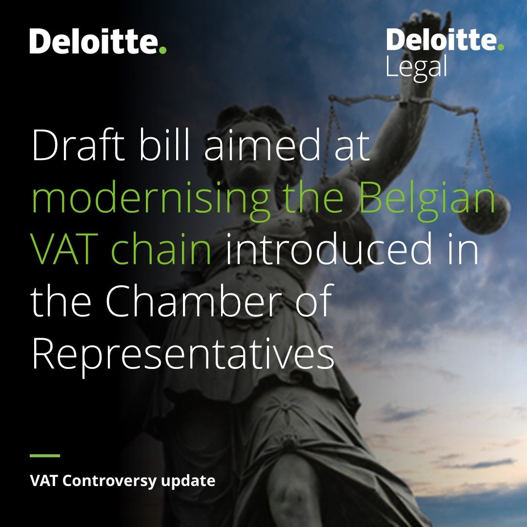 Draft bill aimed at modernising the Belgian VAT chain introduced in the ...